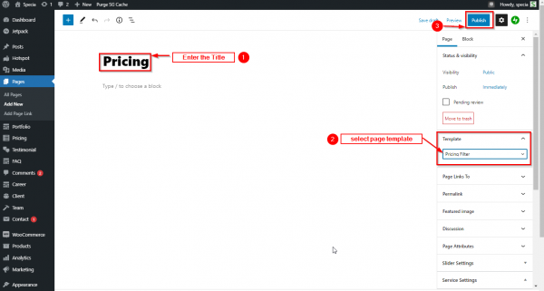 How to Create pricing filter page template? – Specia HelpDesk
